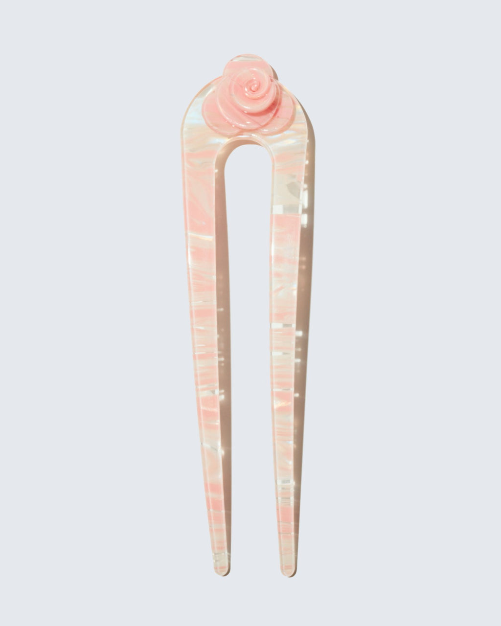 French Twist Hair Pin | Baby Pink | Elegant flower hair pin for updos