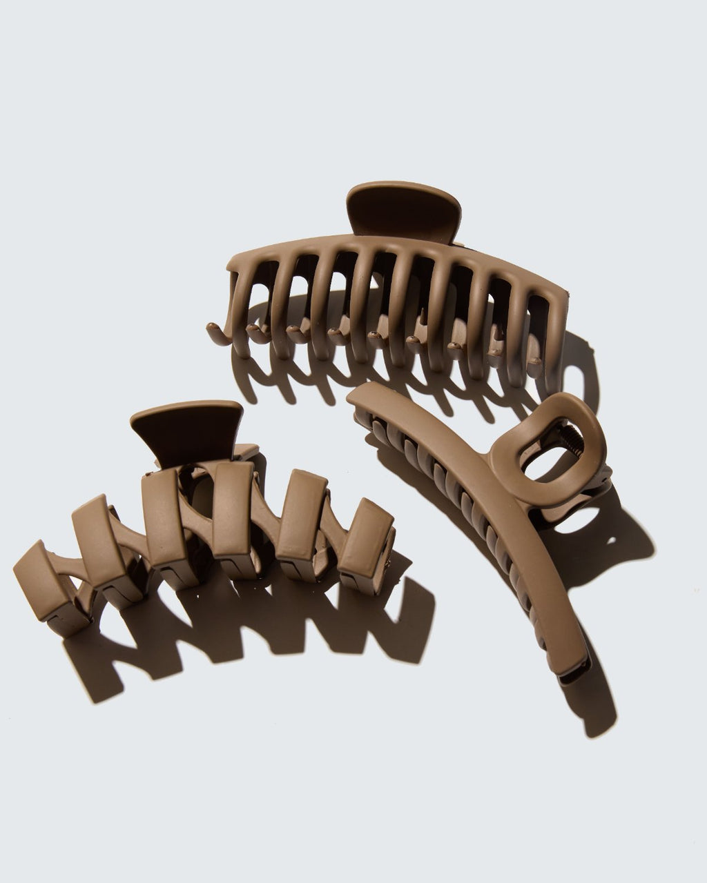 Medium Claw Hair Clips, 3-Pack | Coffee | For Easy Styling