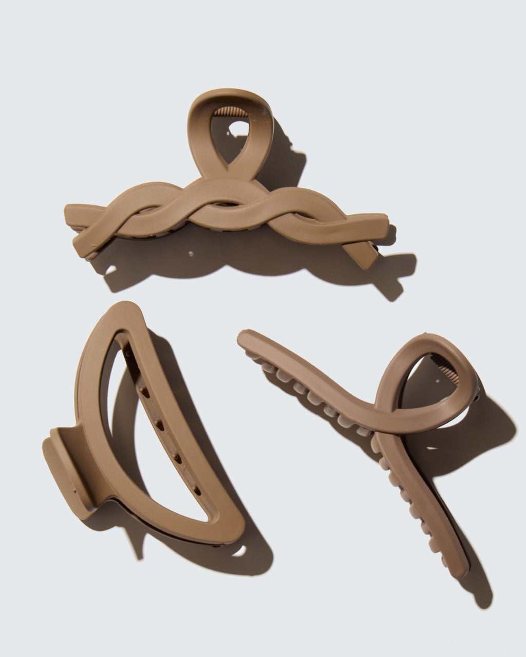 Medium Claw Hair Clips, 3-Pack | Coffee | For Easy Styling