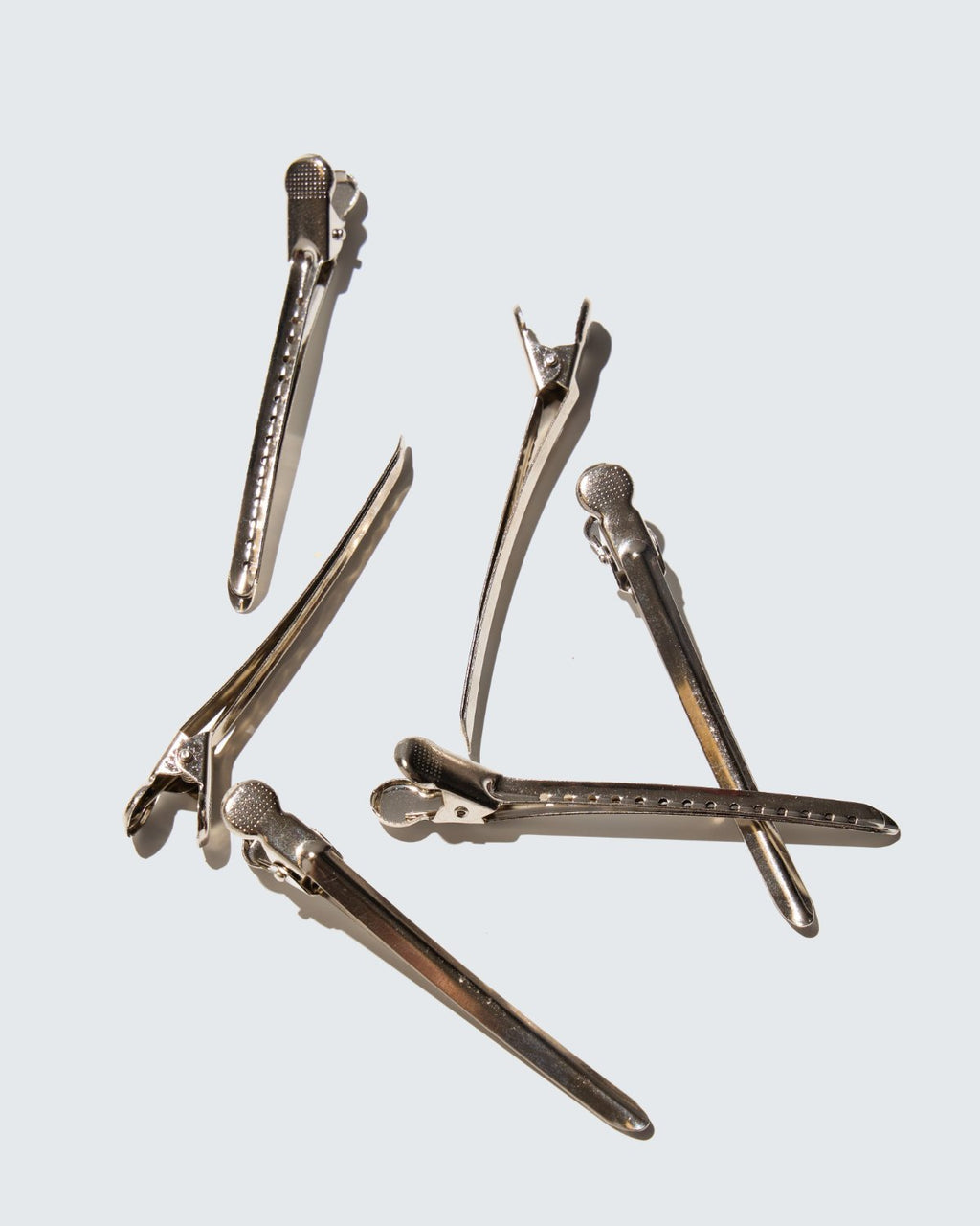 Styling Hair Clips, Silver | 6-Pack | Metal hair clips for sectioning